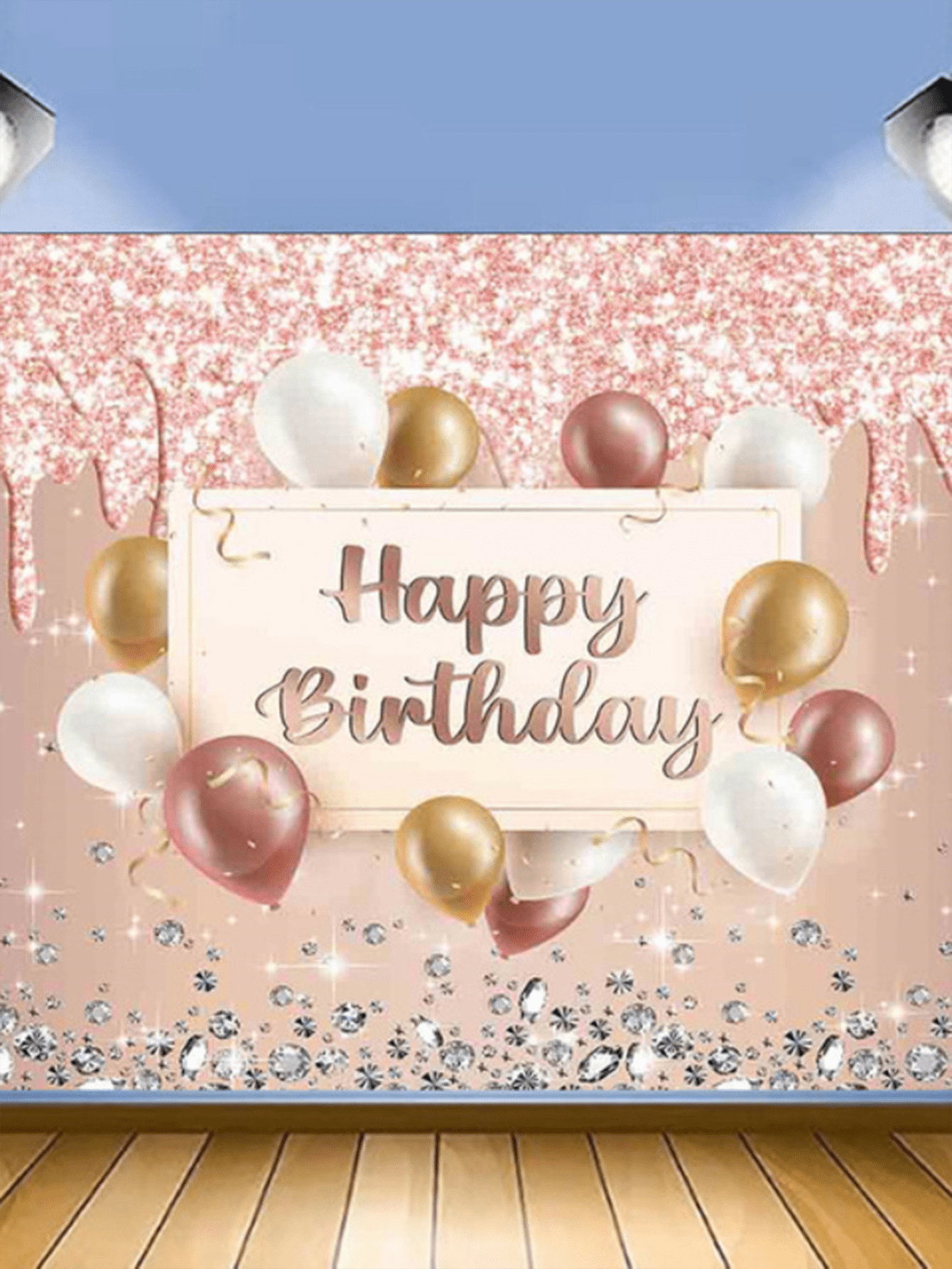 76pcs/set Pink Rose Gold Party Decorations Diamond Pattern Disposable ...