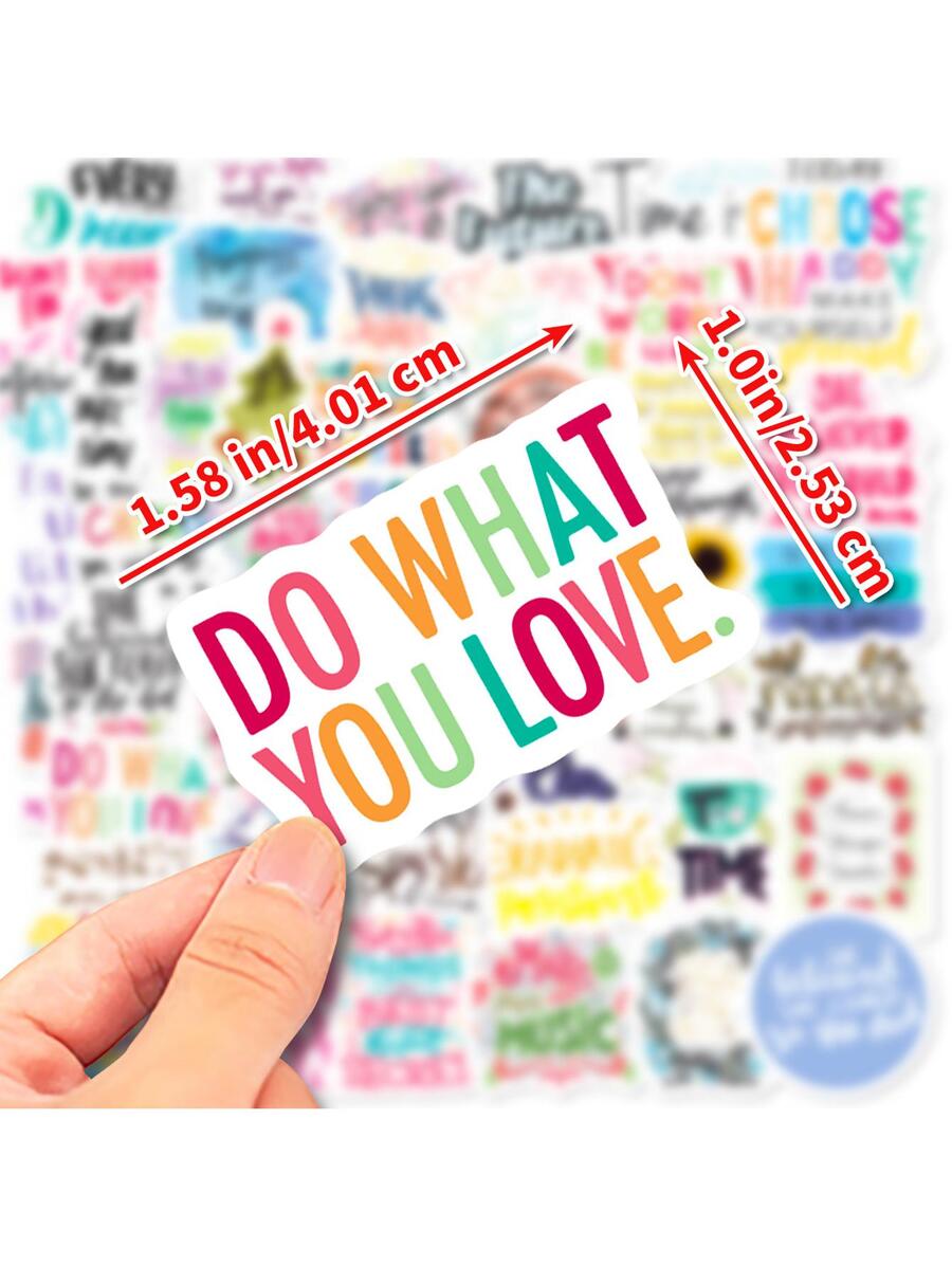 50Pcs Inspirational Words Stickers, Motivational Waterproof Vinyl ...