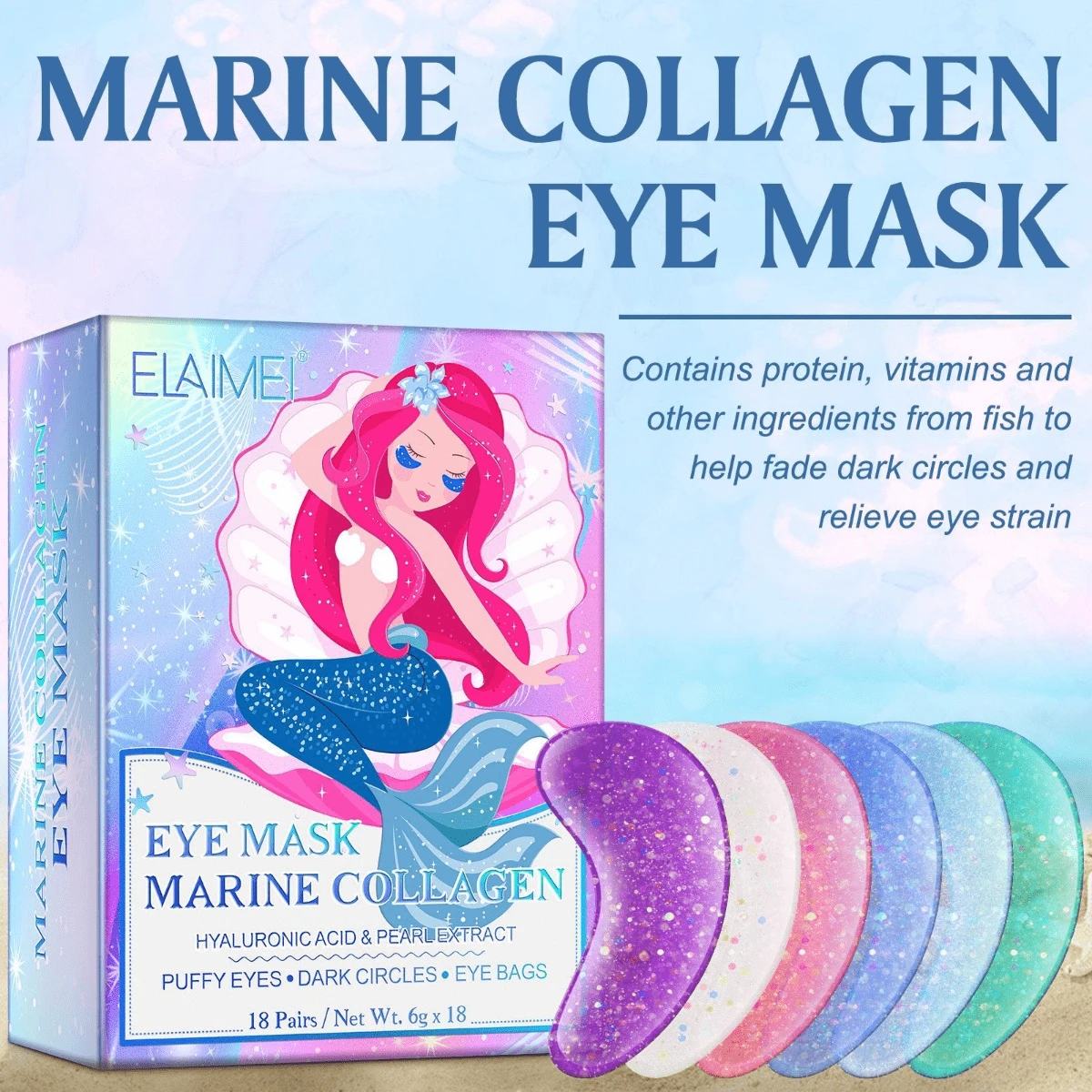 MARINE COLLAGEN EYE MASK - 6 colors 3 pairs each | SHEIN USA
