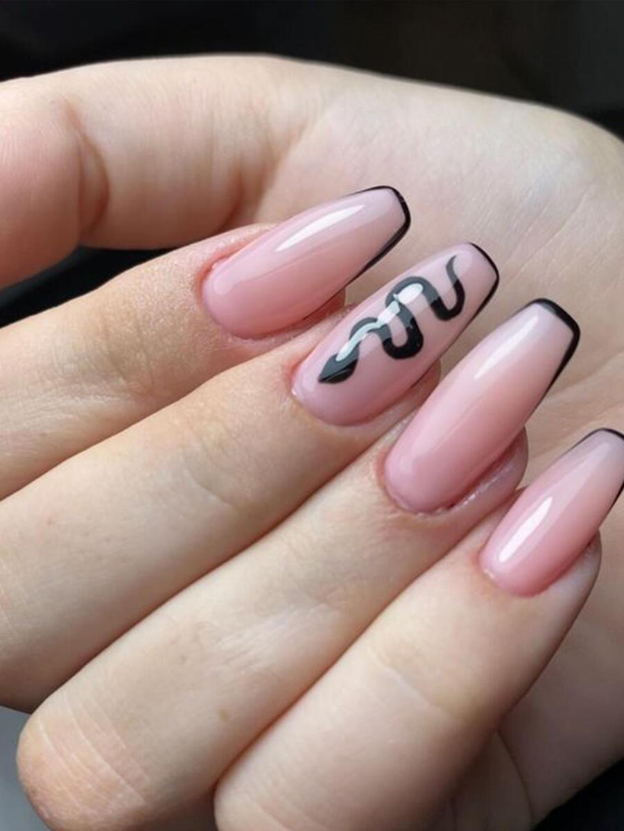 2sheets Black Snake Nail Art Stickers Gothic Dark Style DIY Sliders ...