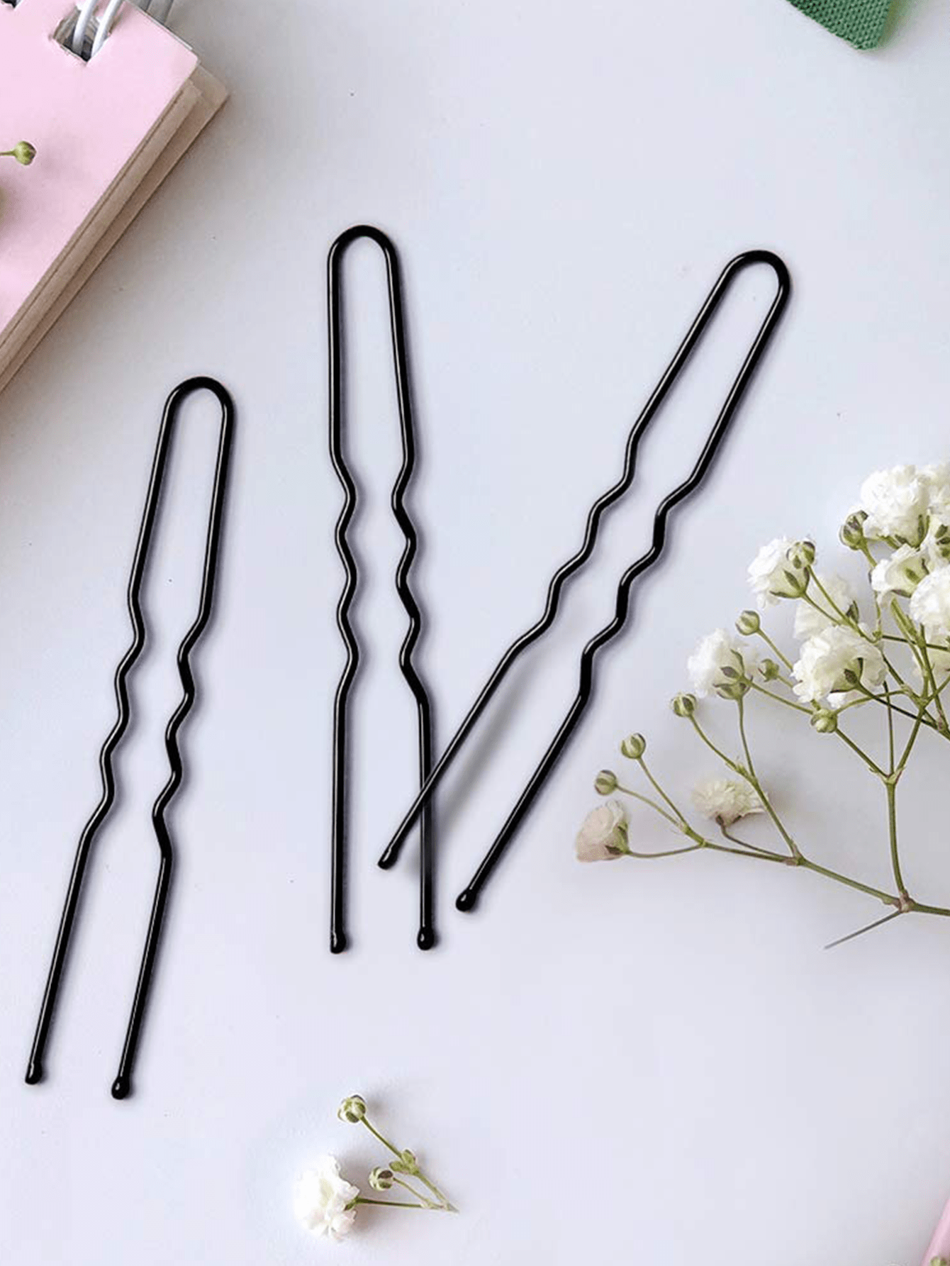 U Shaped Hair Pins, 100pcs 2.4 inch Hair Pins for Buns Ballet Bun Hair Pins for Women with ...