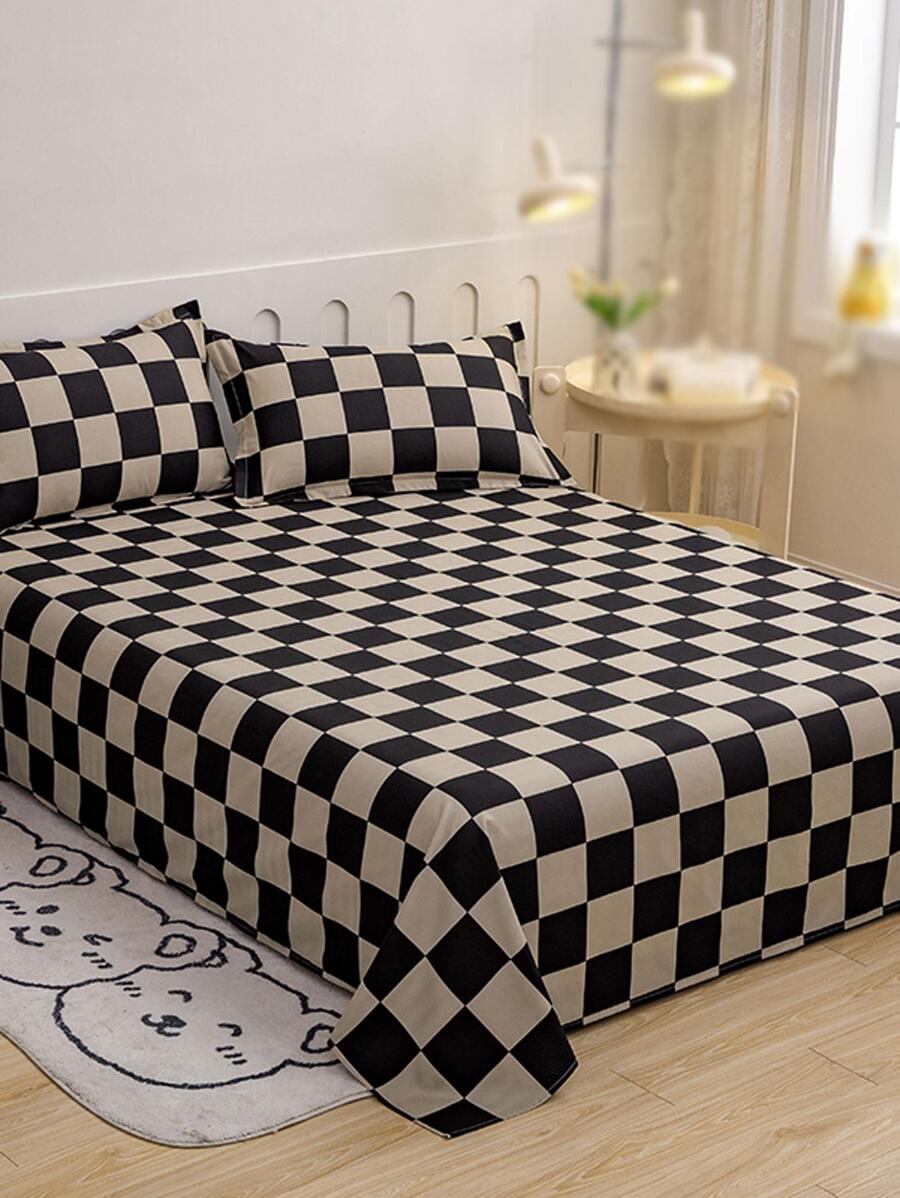 Checkered Pattern Flat Sheet | SHEIN USA