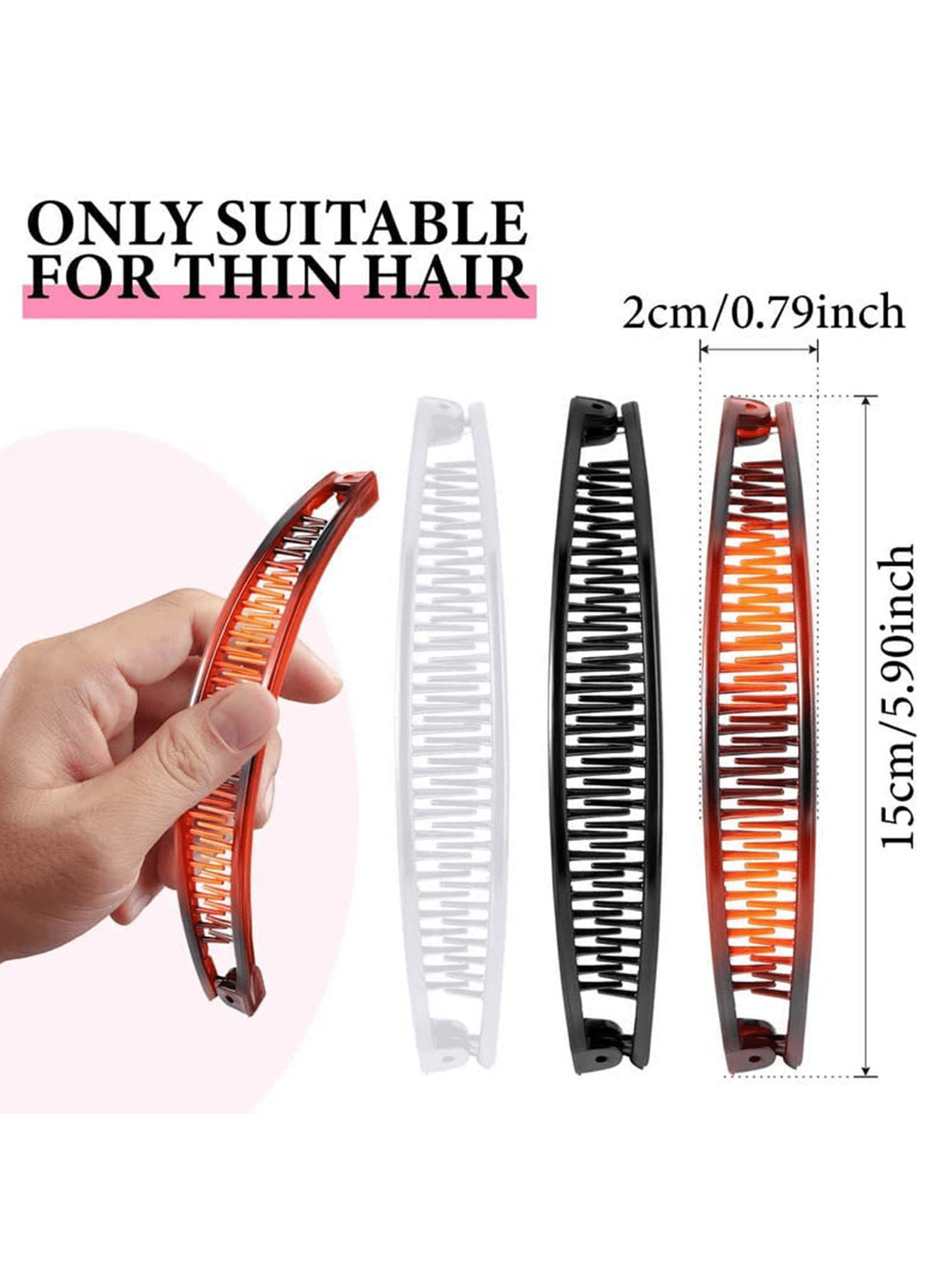 6 Pieces Banana Clip Clincher Combs Banana Combs Grip Comb Fishtail ...