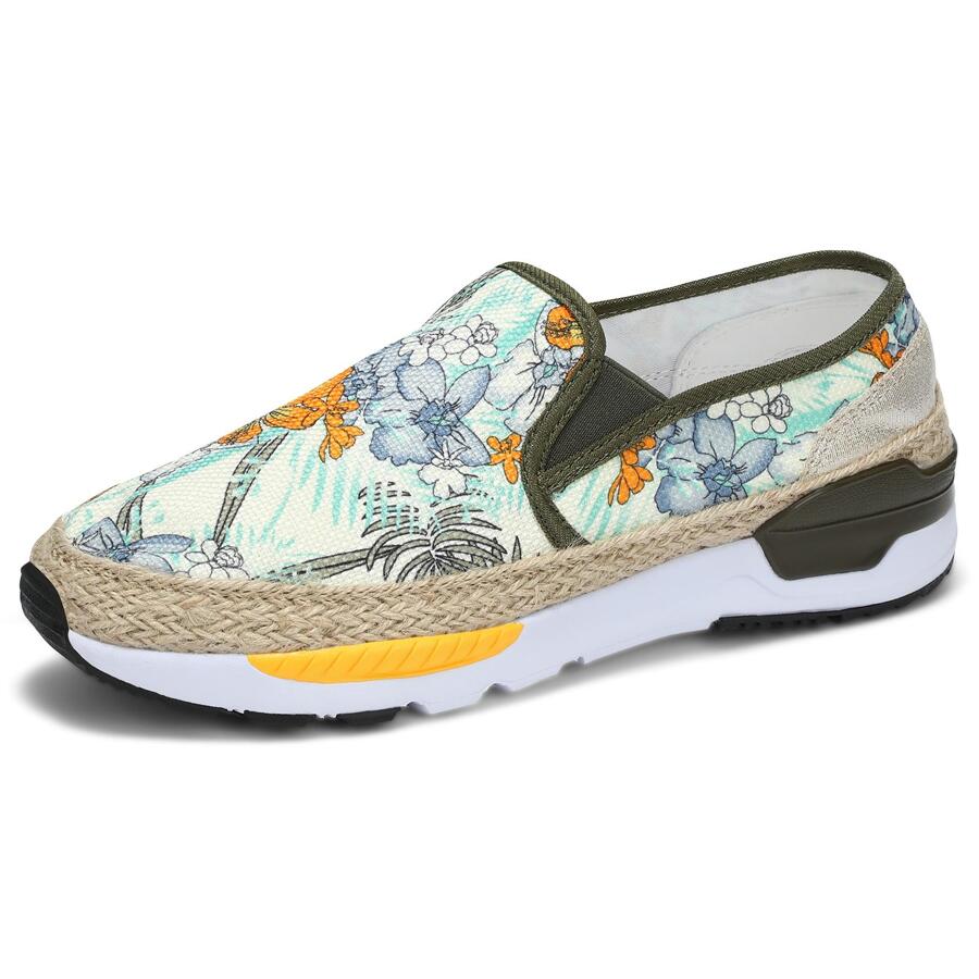 JEKO Women's Embroidered Floral Casual Sneakers Slip-On Loafers Shoes ...