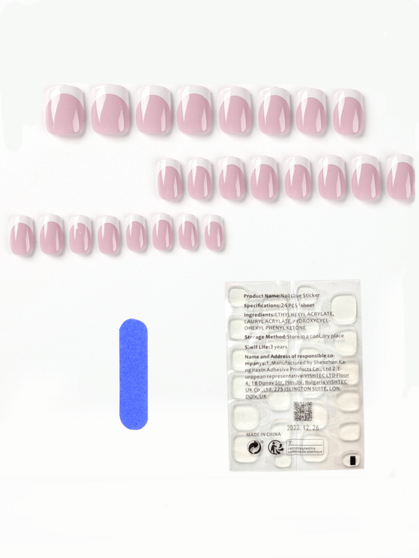 Upgrade Your Look With 24pcs Short Square French Style Full Cover Fake ...