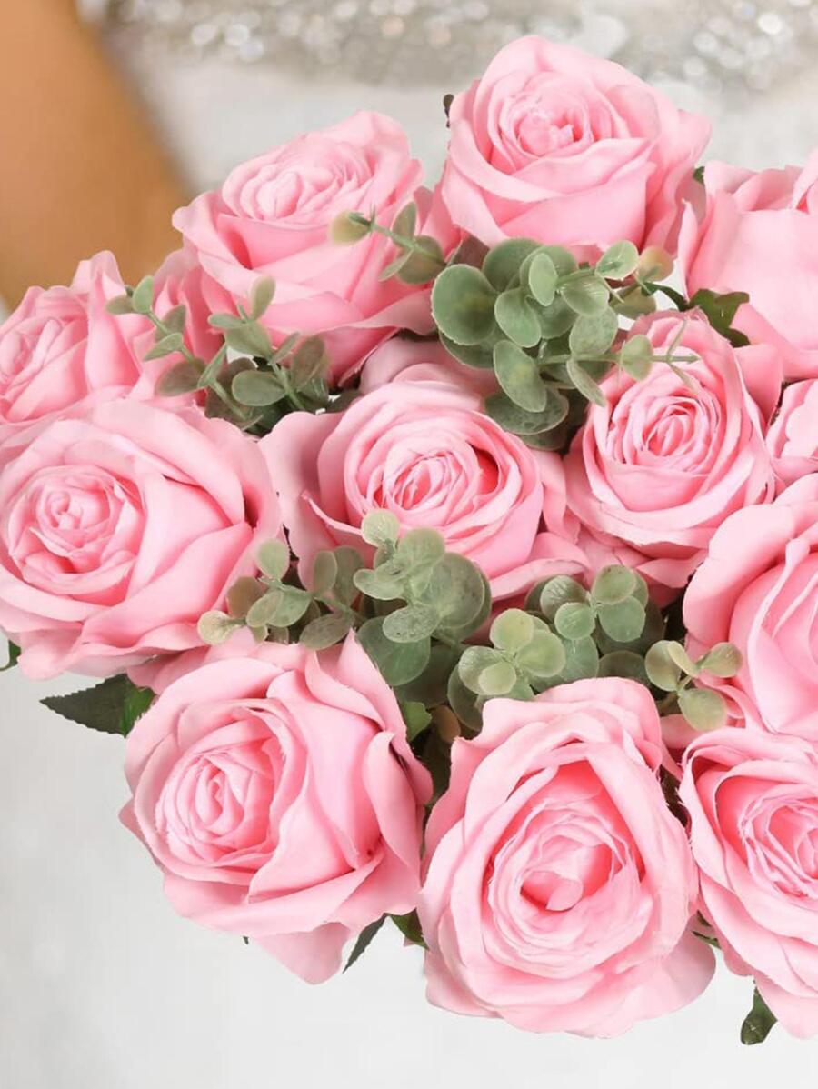 5/10Pcs White Pink Red Black Champagne Roses Artificial Flowers Bulk ...