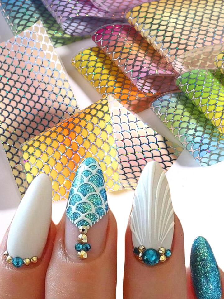Fish Scale Nail Art
