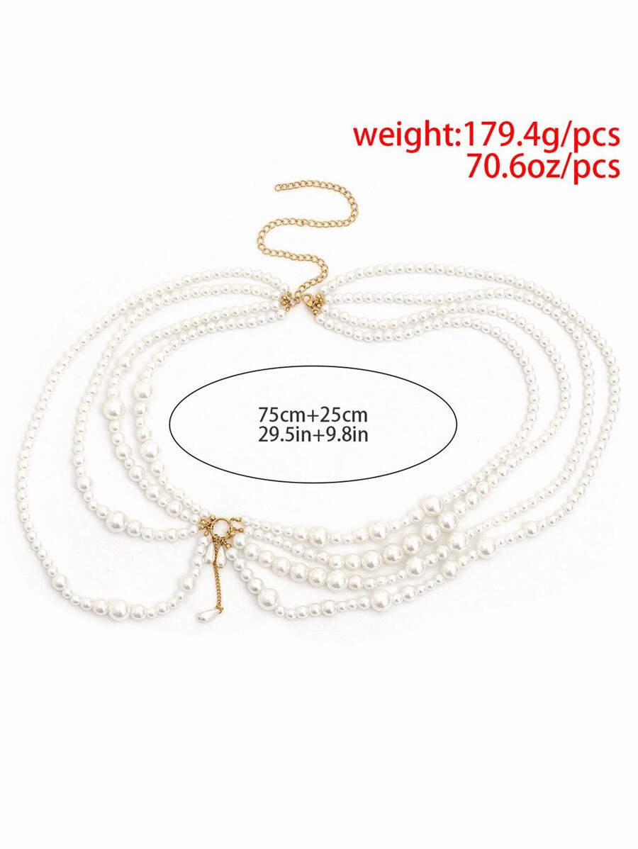Elegant Vintage Faux Pearl Beaded Waist Chain Dress Belt | SHEIN USA