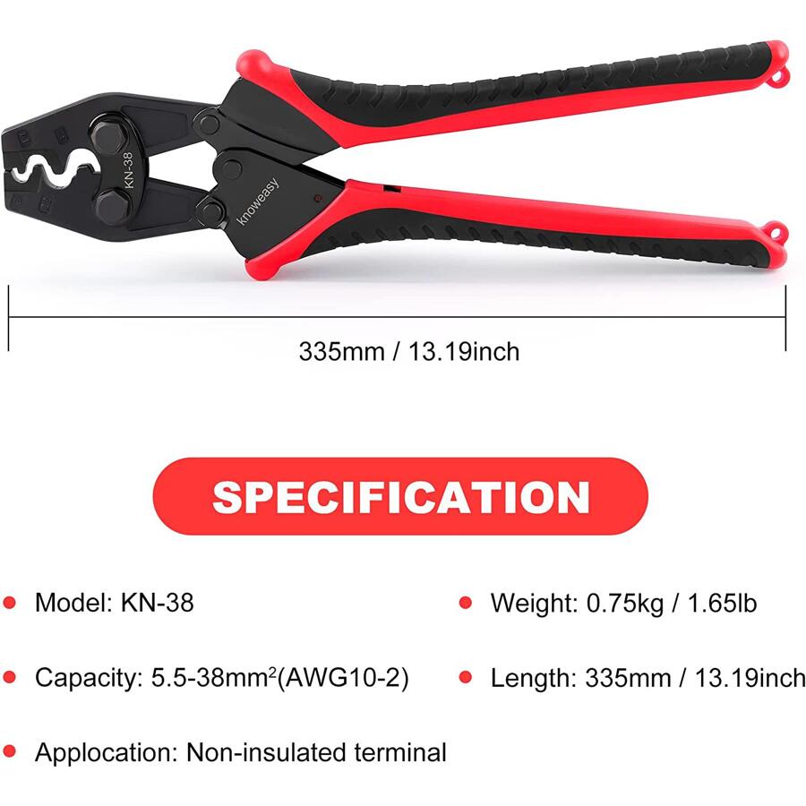 Knoweasy Ratchet Wire Crimper Tool - Non-Insulated Terminal Crimping ...