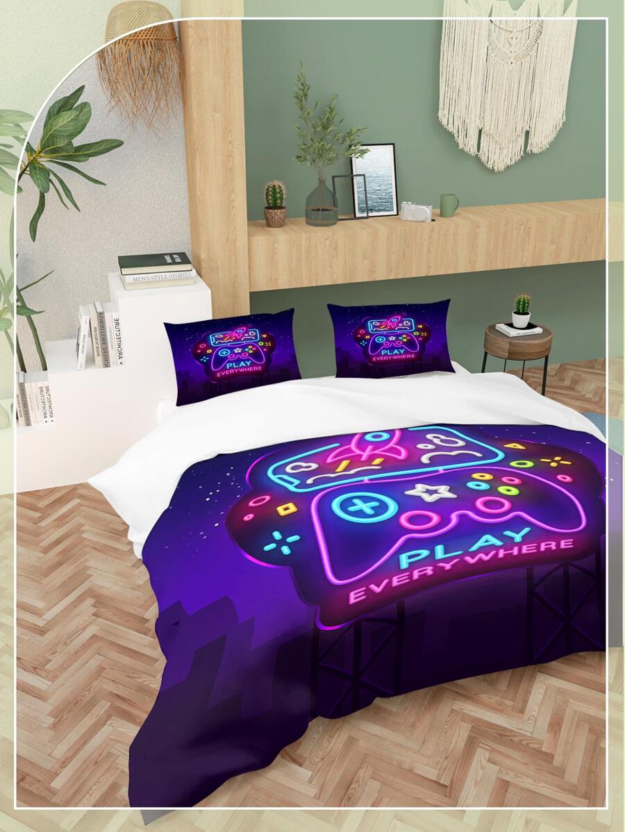 Gaming Bedding Set Gamer Comforter Cover Set For Boys Girls Kids Teens ...
