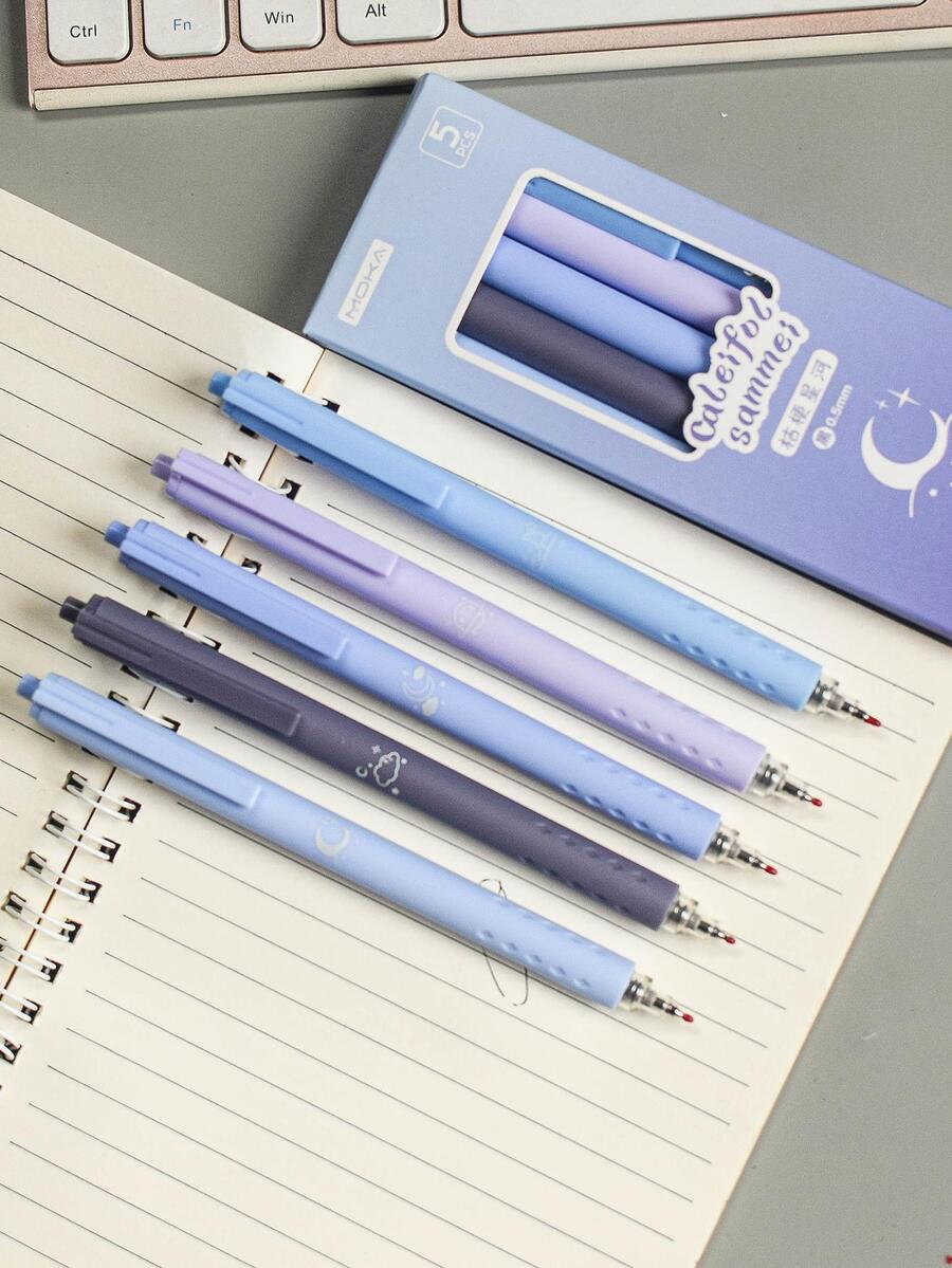 5pcs/set Cartoon Neutral Pen | SHEIN USA