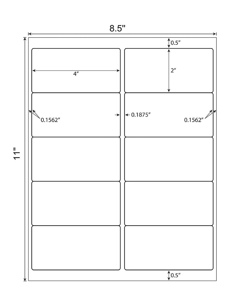 2" x 4" Shipping Address Labels for Laser and Inkjet Printers ...