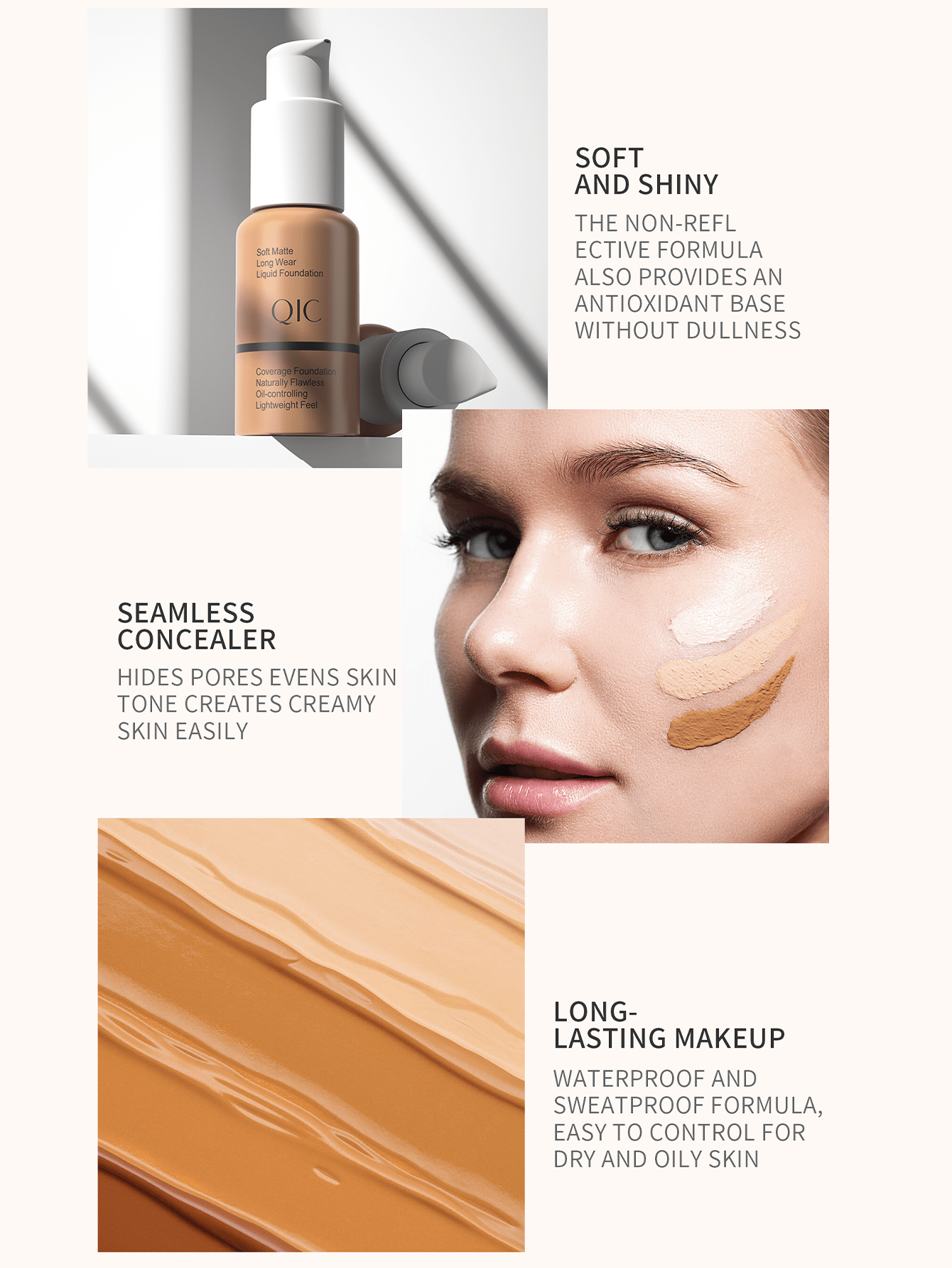 Base líquida mate, sedosa, completamente cubierta con crema BB mate ...