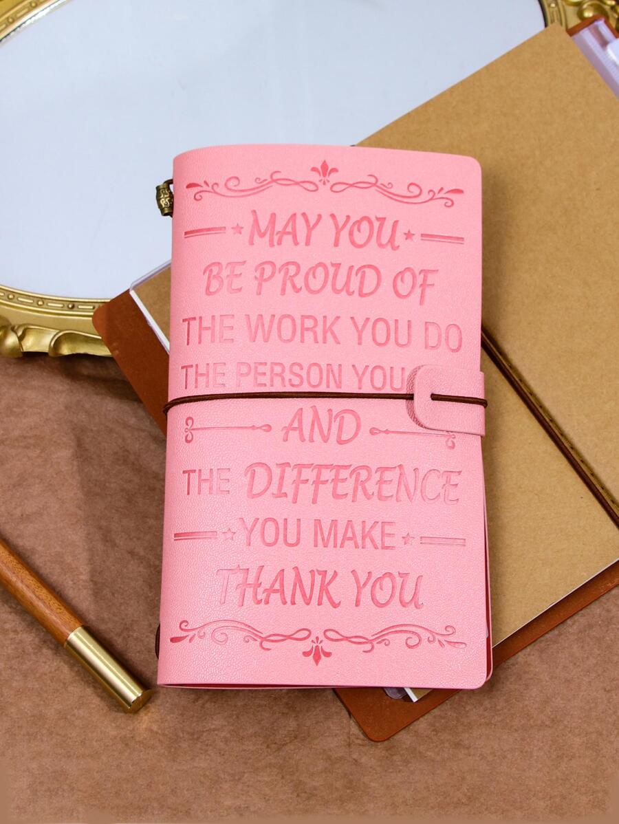 Pink Notebook With Slogan And Graphic Design | SHEIN USA
