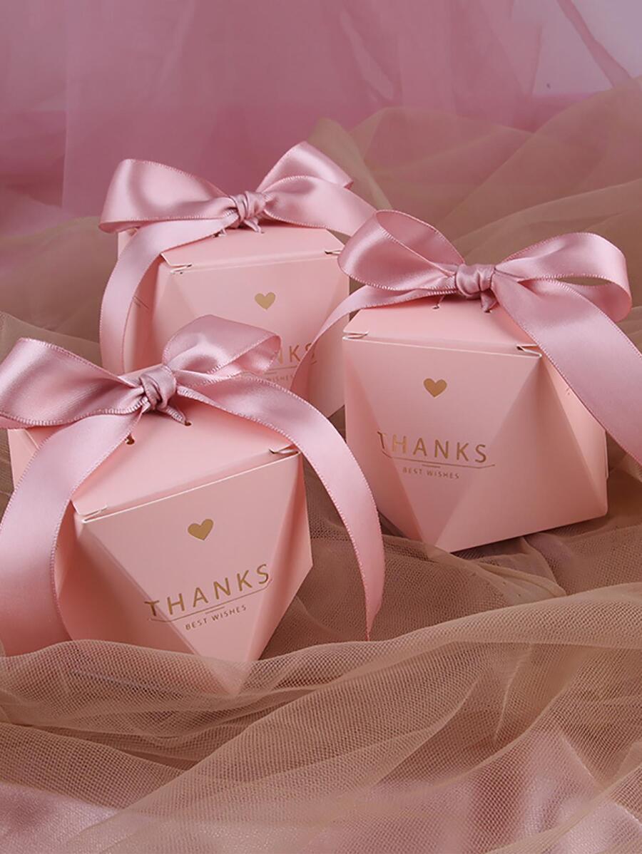 10pcs Rose Pink Butterfly Bow Ribbon Party Wedding Favors Thank You ...