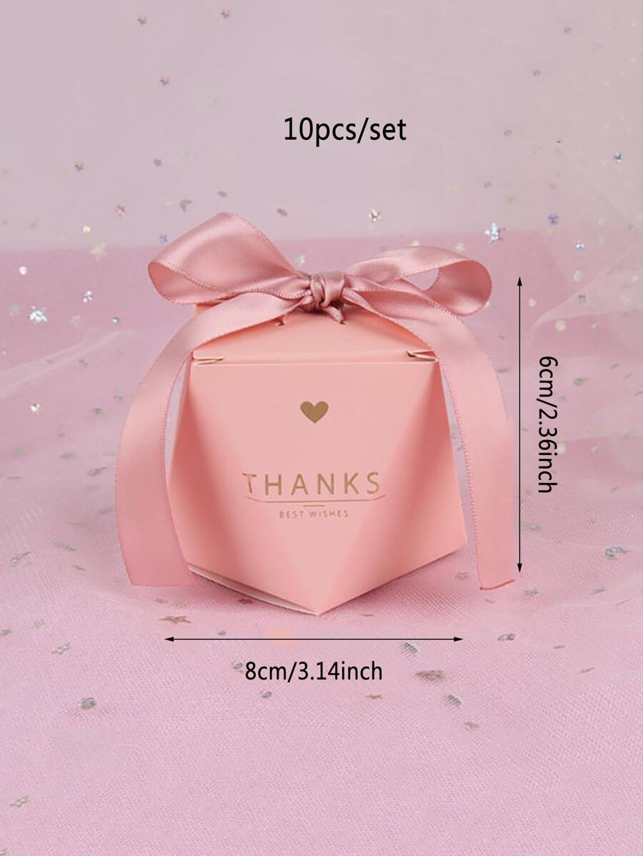 10pcs Rose Pink Butterfly Bow Ribbon Party Wedding Favors Thank You ...