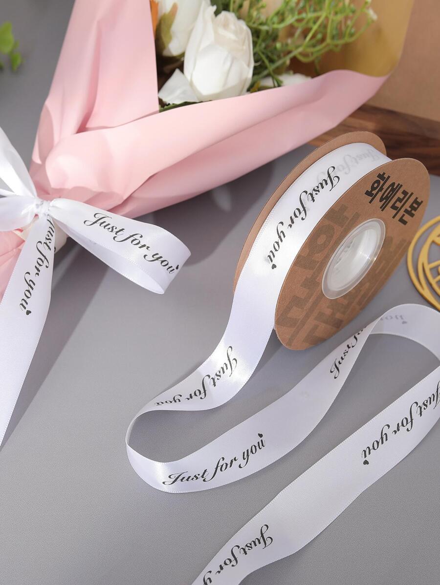 1 Roll Slogan Pattern Gift Wrapping Ribbon | SHEIN USA