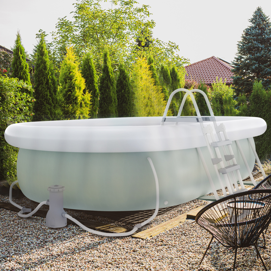 Outsunny 18' x 10' x 3.5' Above Ground Swimming Pool, Non-Inflatable ...