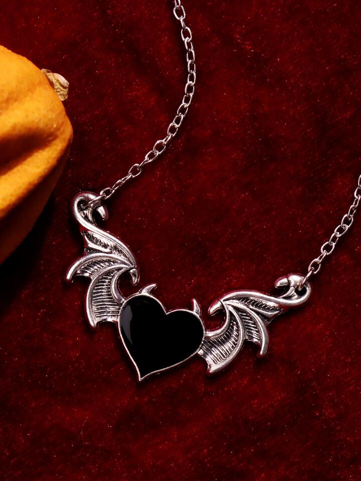 Heart Devil Pendant With Wings