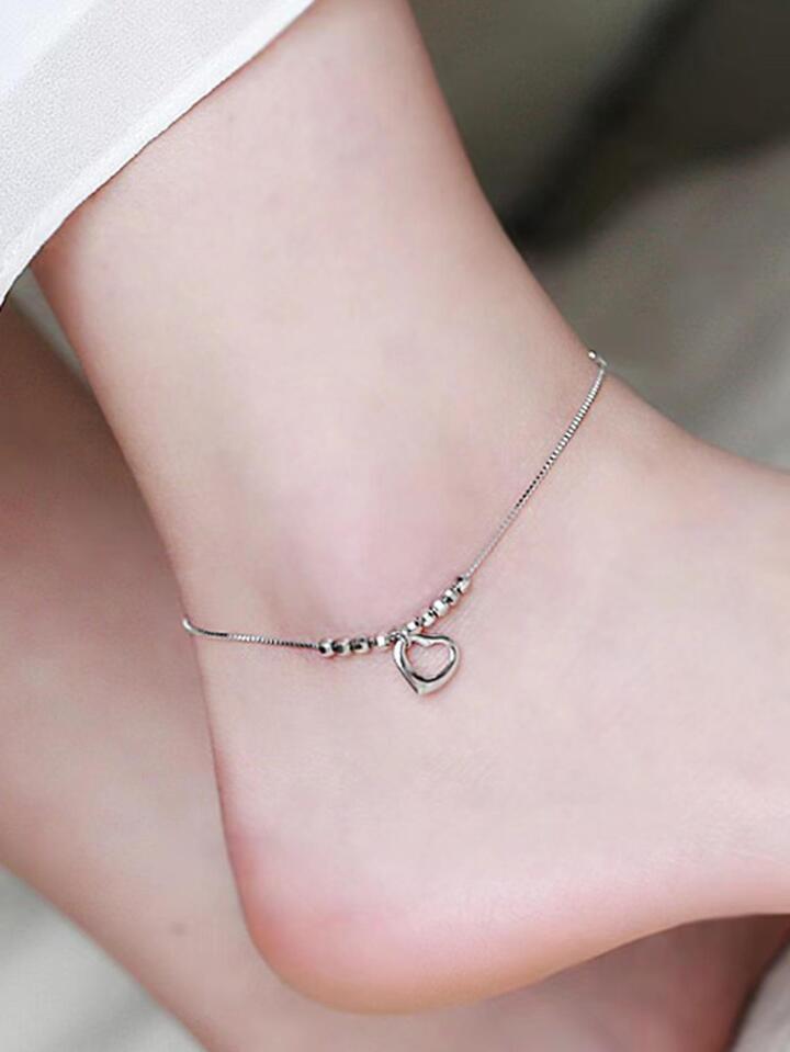 Simple Silver Anklets For Girls