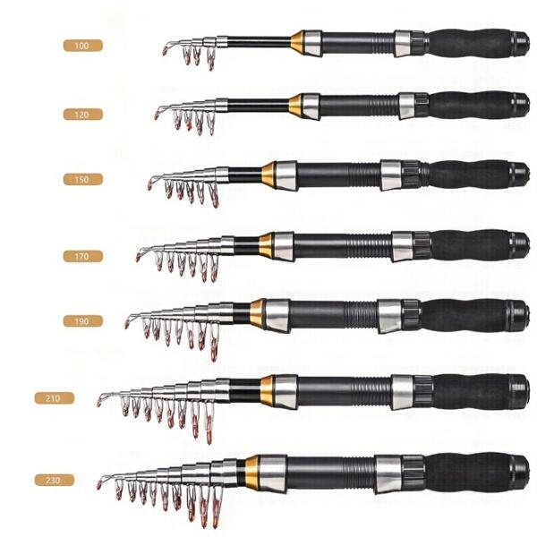 Black Super Short Mini Fishing Rod With Lure Fishing Rod | SHEIN UK