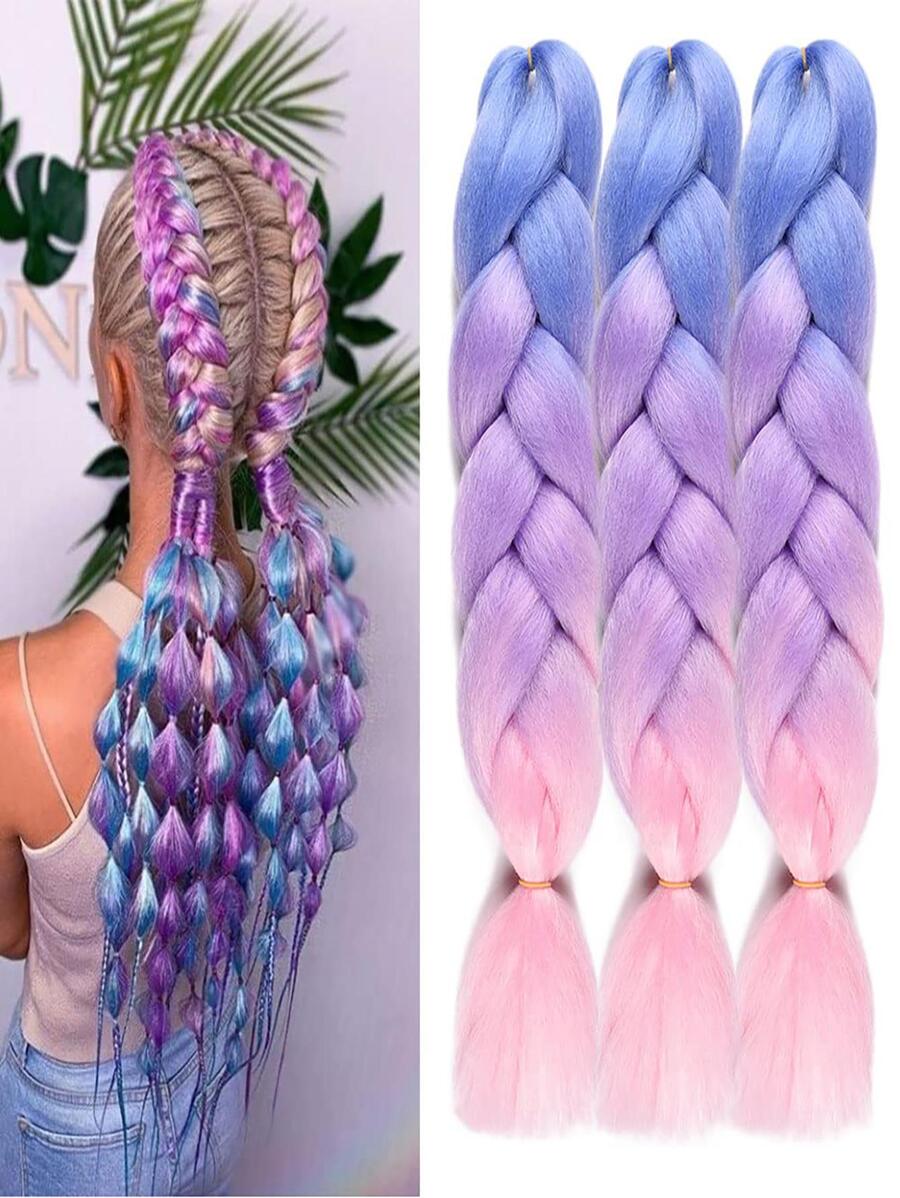 3 Pieces Jumbo Braid Synthetic Hair 24 Inch Kanekalon Hair Braiding ...