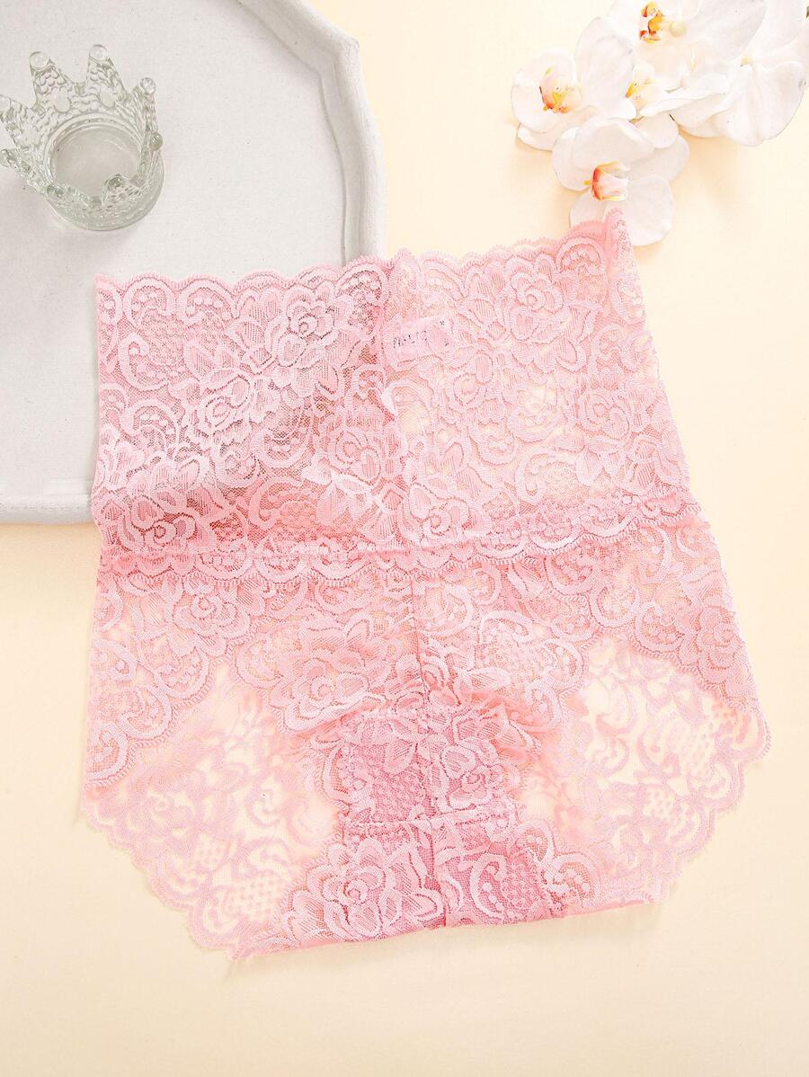 FINETOO Set de 5 panties de lencería con encaje floral y borde de ...