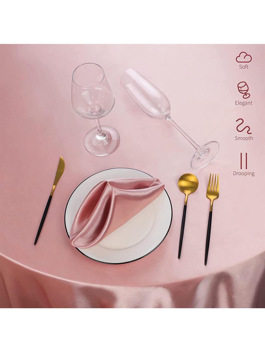 Pink Satin Round Tablecloth (1pc) | SHEIN USA
