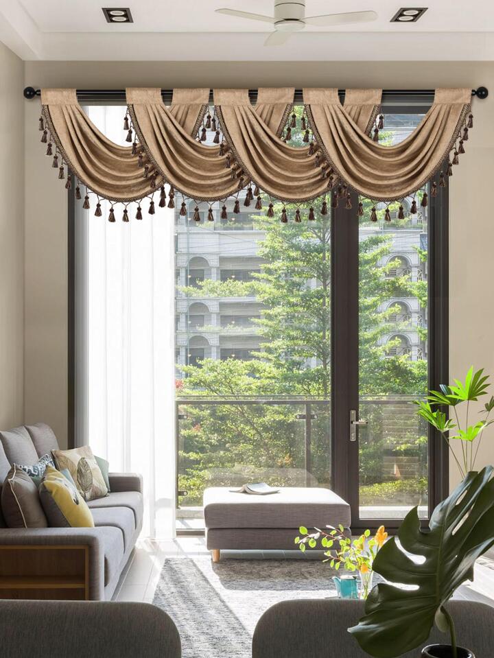 Simple Brown Window Curtains Design Ideas