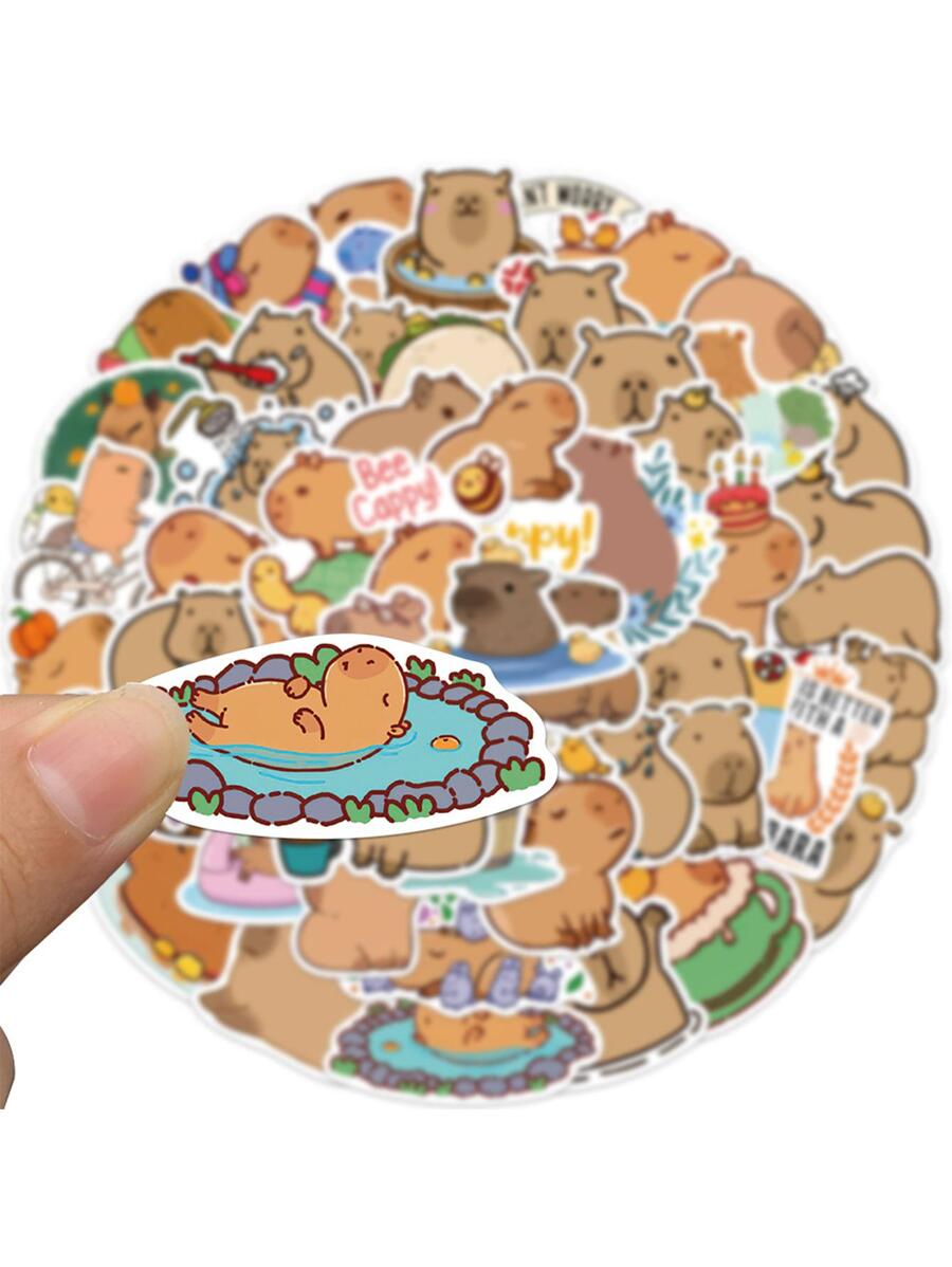 50pcs Cartoon Capybara Graffiti Stickers | SHEIN USA