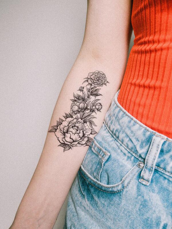 1sheet Floral Print Tattoo Sticker | SHEIN USA