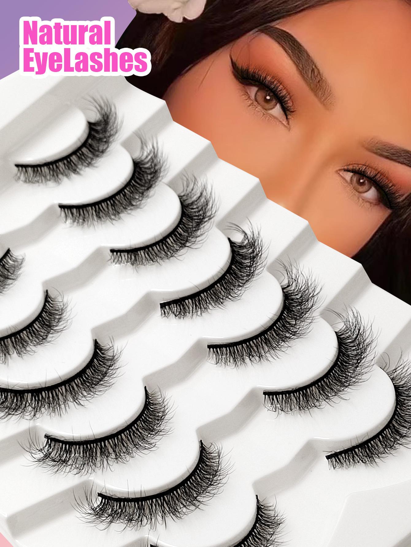 7 pares de pestañas de tira completa Wispy Cross 5D pestañas postizas ...