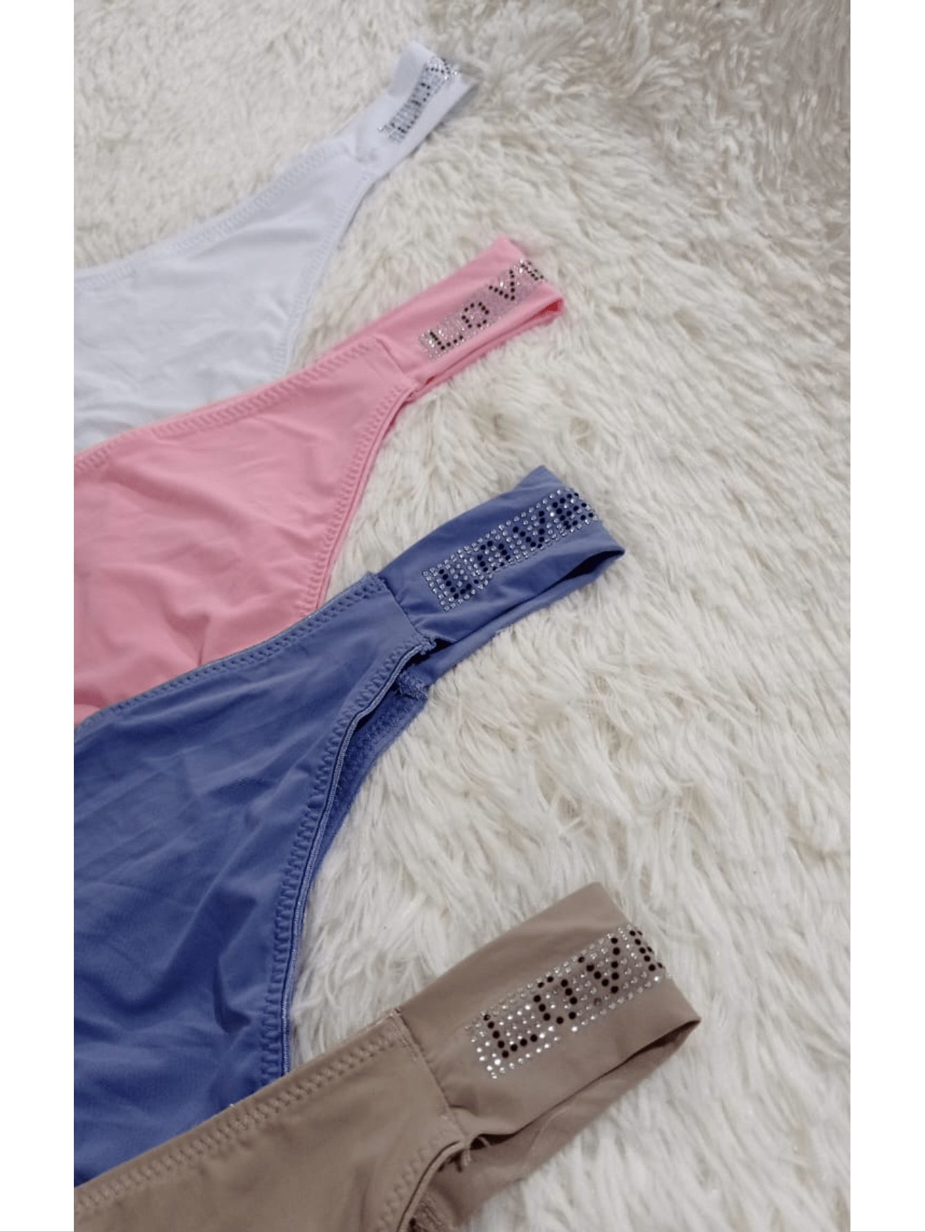 4 Piezas Braga Bikini Lenceria Calzon Sexi Detalles Pedreria Ropa ...