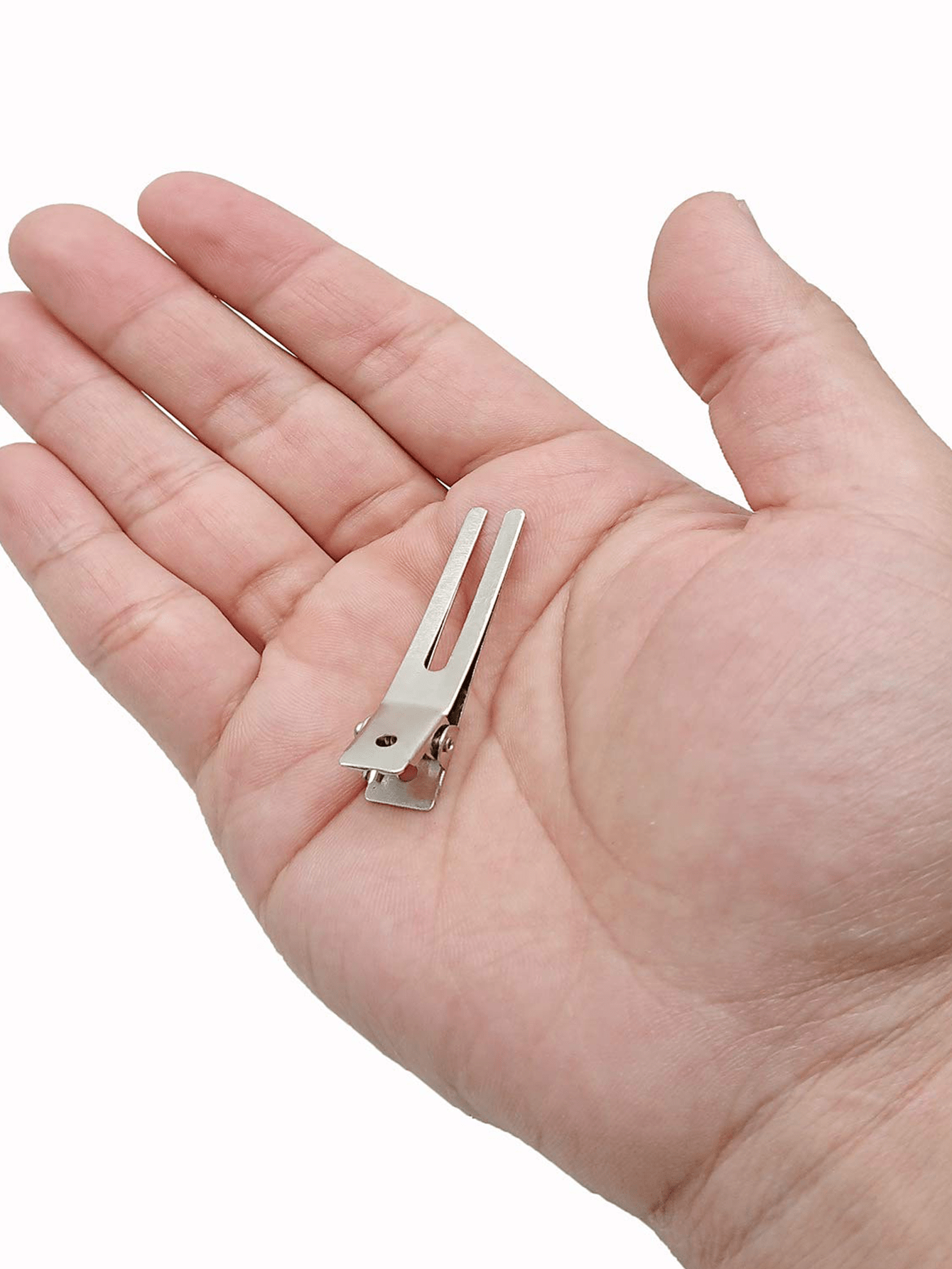 60 Pcs Hairdressing Double Prong Curl Clips 1.8" Curl Setting Section ...