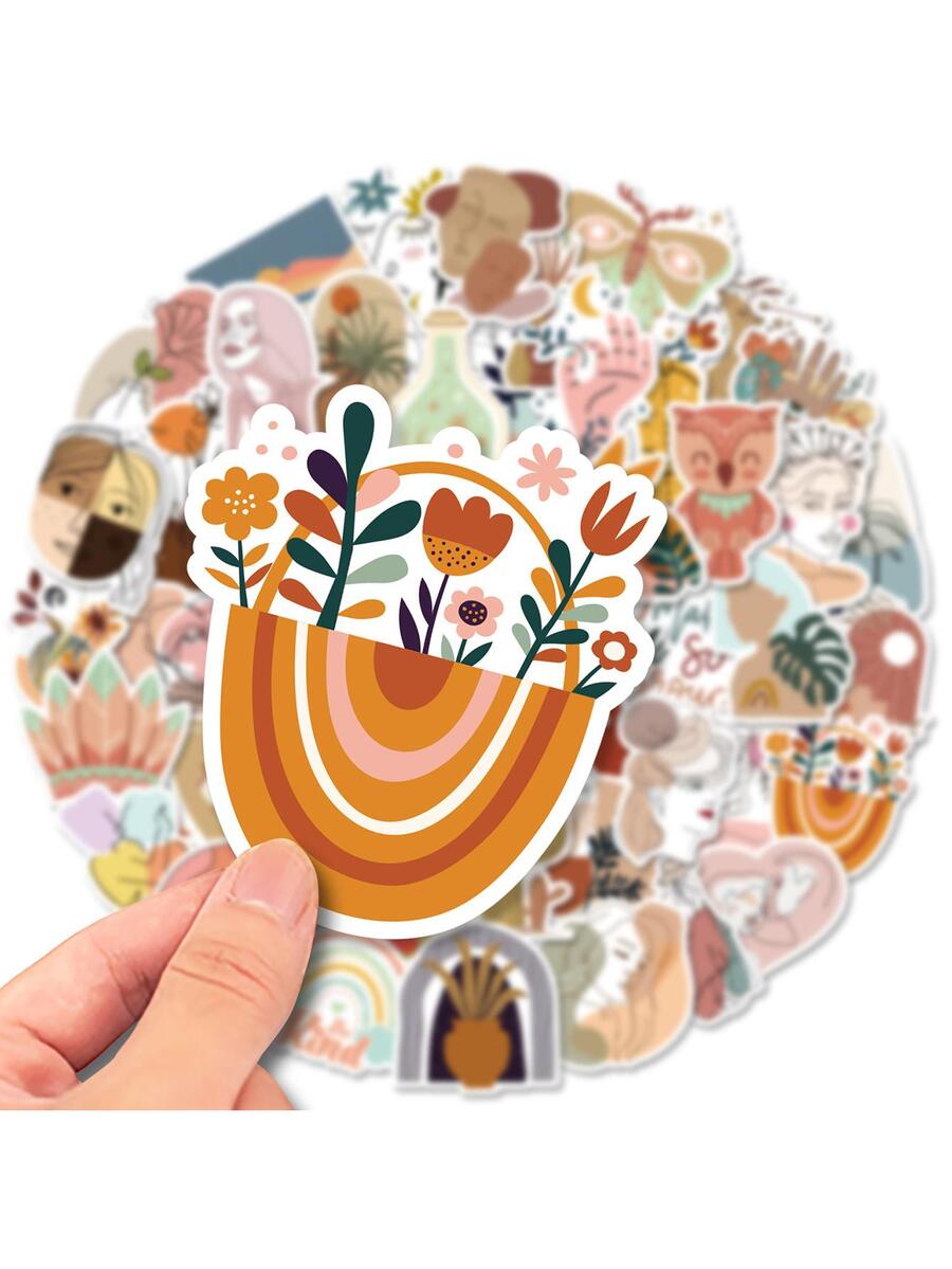 50Pcs Aesthetic Stickers For Adults Teens Kids, Boho Water Bottle ...
