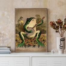 1pc Frameless Vintage Frog Poster, Art Decor, Vintage Print, Colorful ...