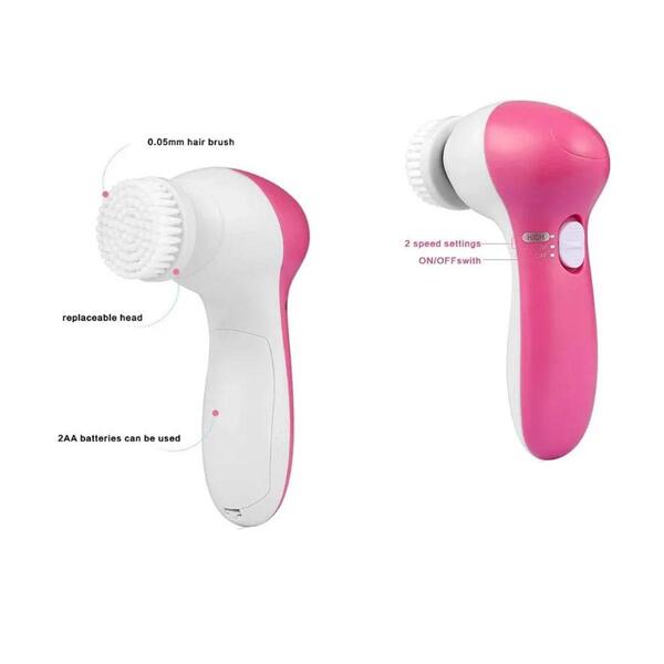 KIPOZI 5 in 1 Face Massage Cleansing Brush Set Comes 5 Different Type of Brushes. It Helps To ...