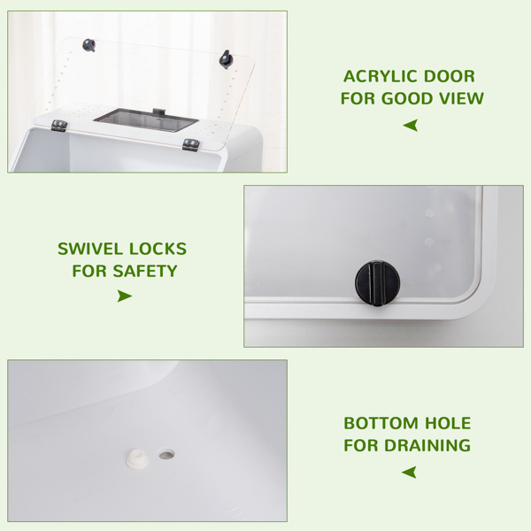 PawHut Small Turtle Tank with Basking Platform, Reptile Aquarium Cage ...