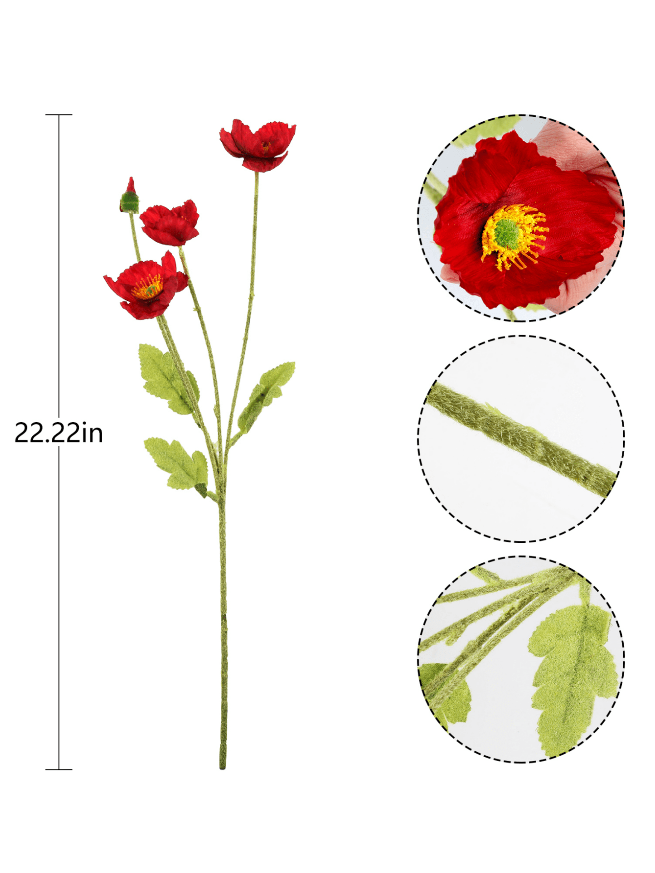 10Pcs Artificial Poppy Silk Flowers For Home Decor, Blue Poppy Flowers ...