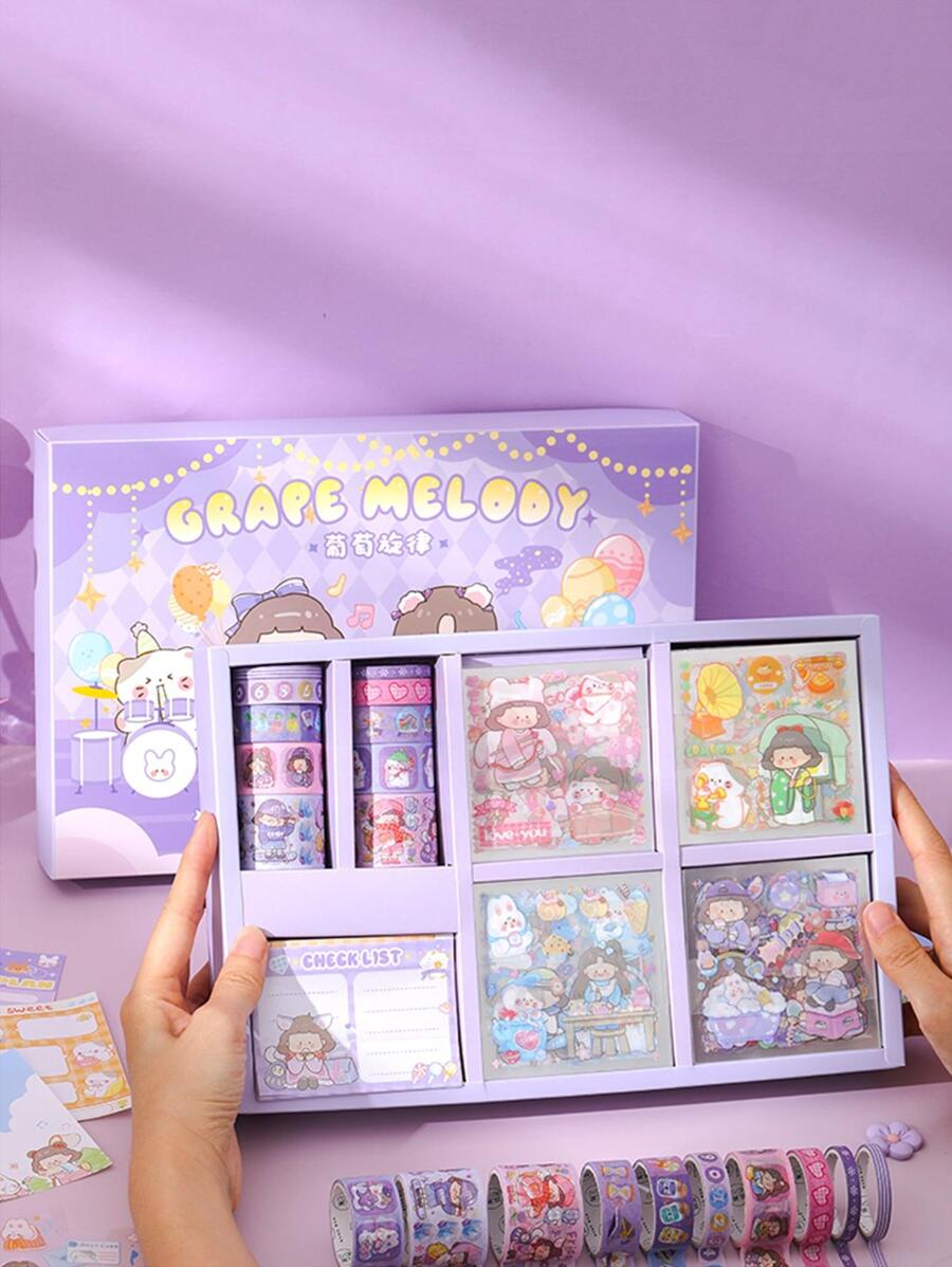 1 Pc Sticker Gift Box Set Sticker Tape Gift Box Set Girl Cut Scrapbook ...