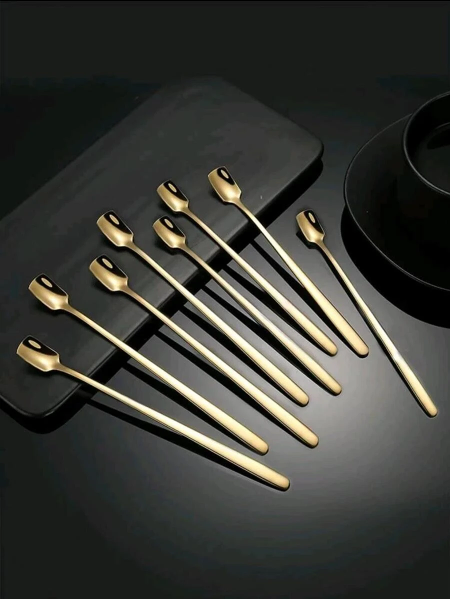 4pcs/set Stainless Steel Long Handle Mixing Spoon, Perfect For Tea ... 4pcs/set Stainless Steel Long Handle Mixing Spoon, Perfect For Tea ...