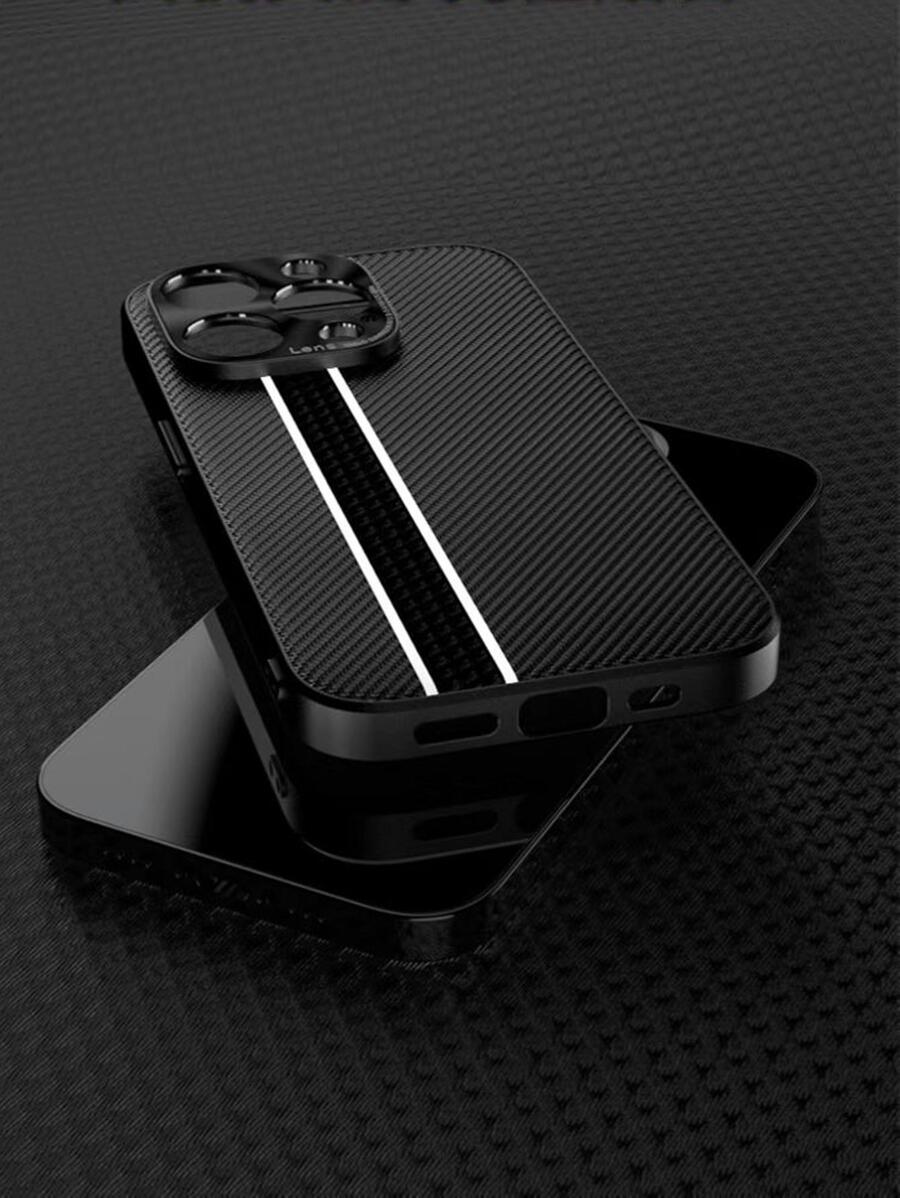 Fluorescent Stripe Stitching PU Leather Business Phone Case Compatible ...