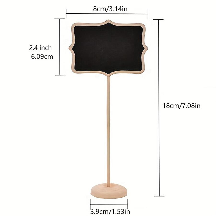 5pcs/pack Wooden Mini Chalkboard Signs With Stand, Place Cards, Small ...