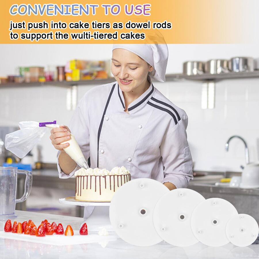 Cake Tier Supports Set, Includes 4 Tier 9/12/16/20cm Cake Separator ...