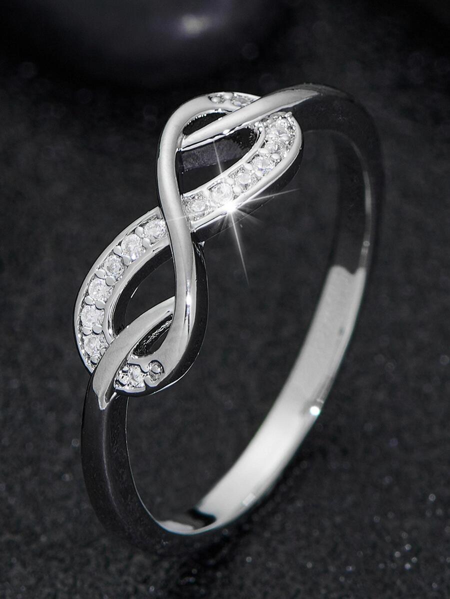 Cubic Zirconia Infinity Symbol Decor Ring | SHEIN UK