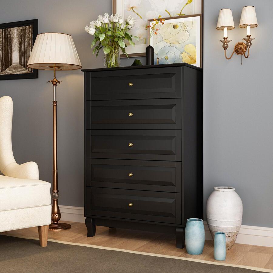 5 Drawers Dresser Chests Chset of Drawers Organizer Lacquered | SHEIN USA
