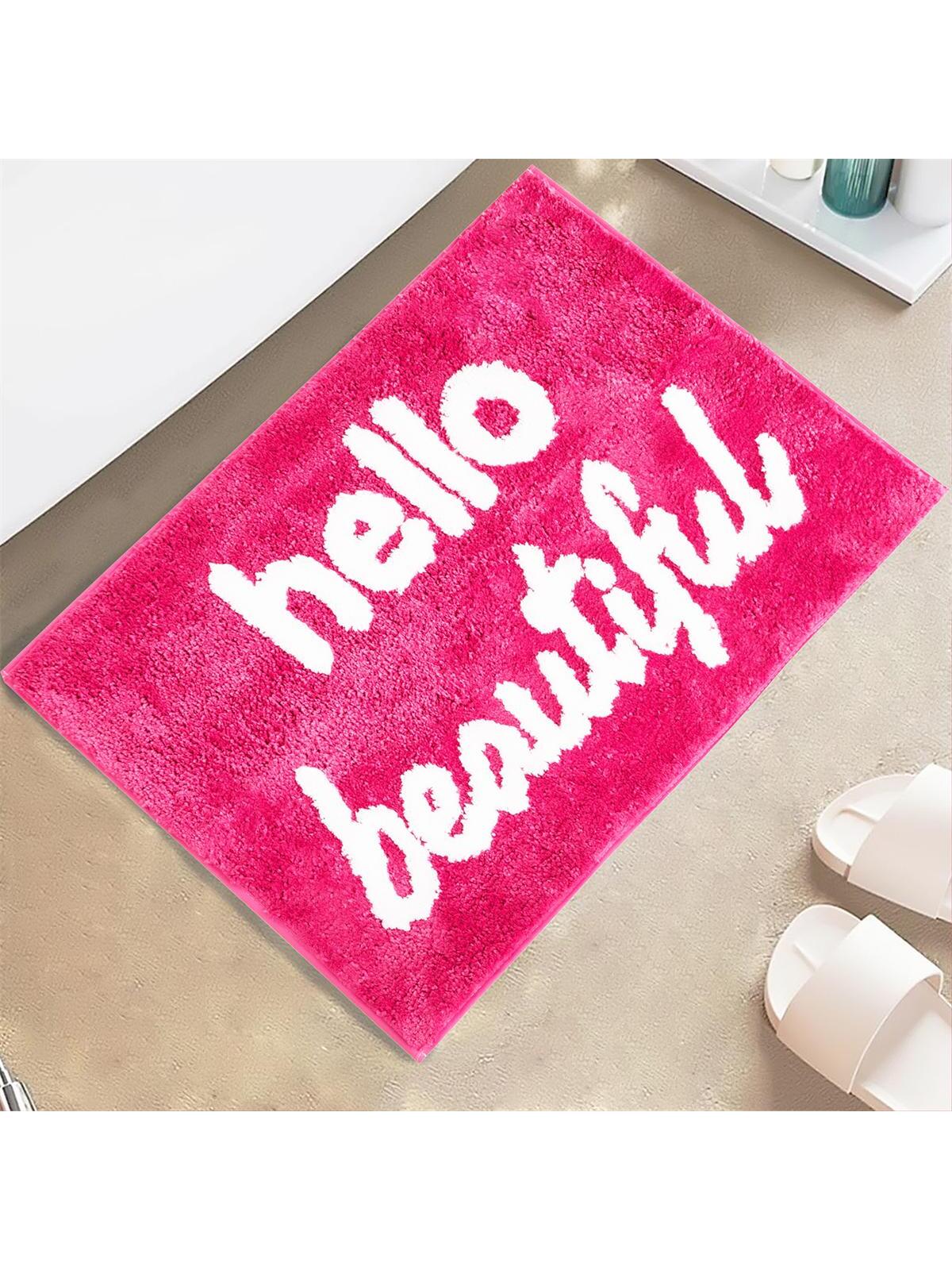 Cute Hello Beautiful Bath Mat ,Non Slip Soft Fluffy and Absorbent ...