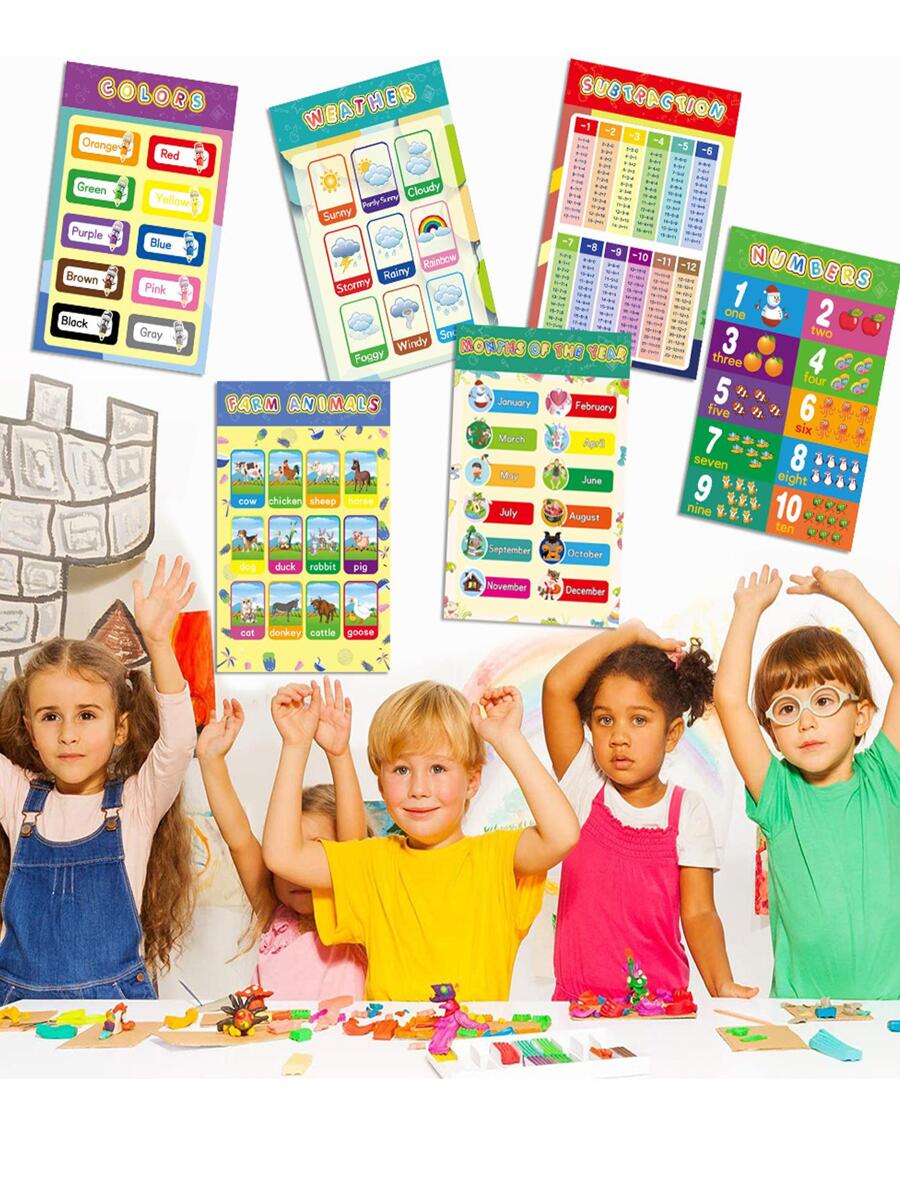16pcs Kids Educational Posters For Toddlers - Teacher Posters For ...