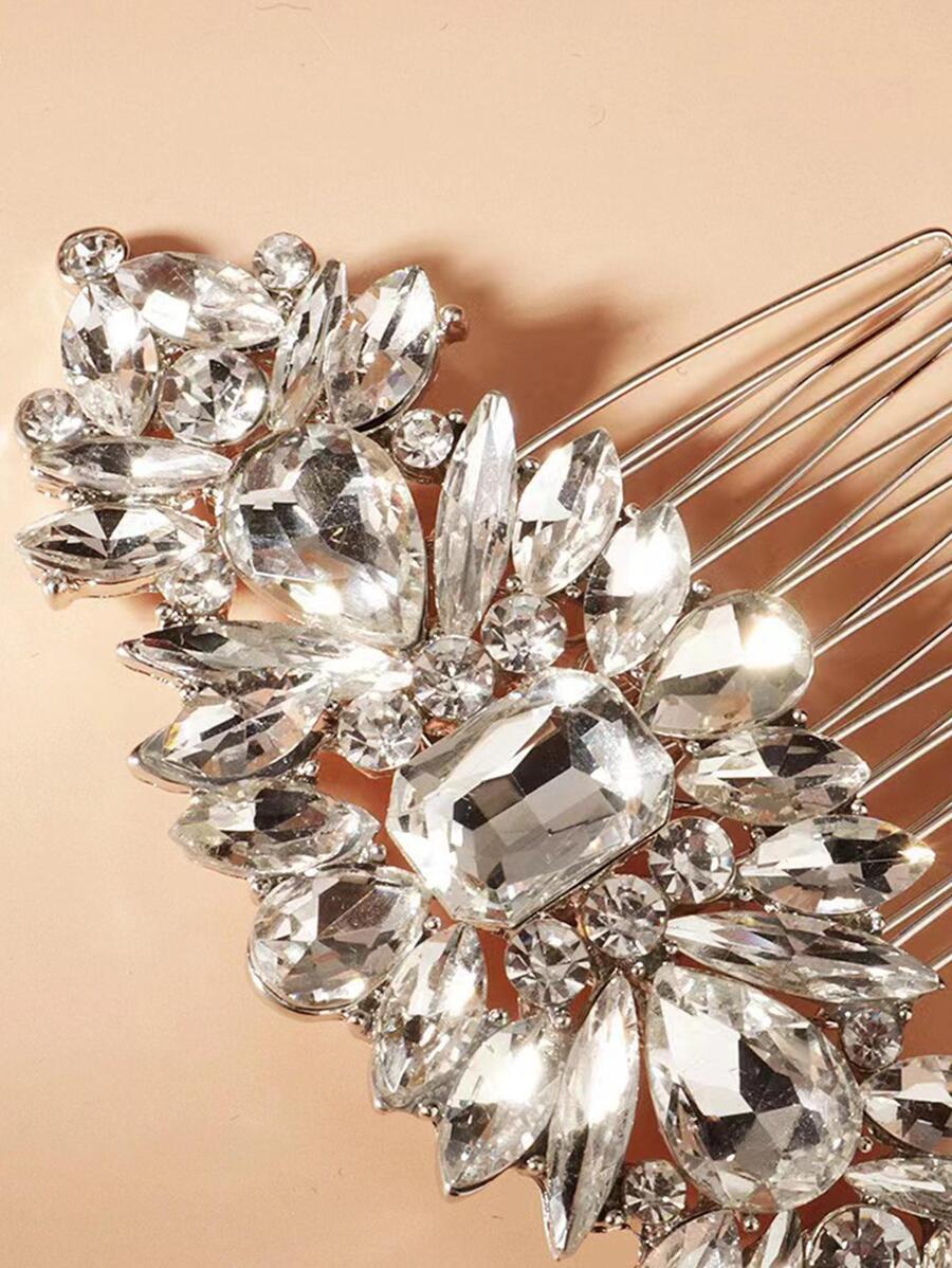 1pc Women's Romantic & Luxurious Bridal Accessory - Silver Bridal Comb ...