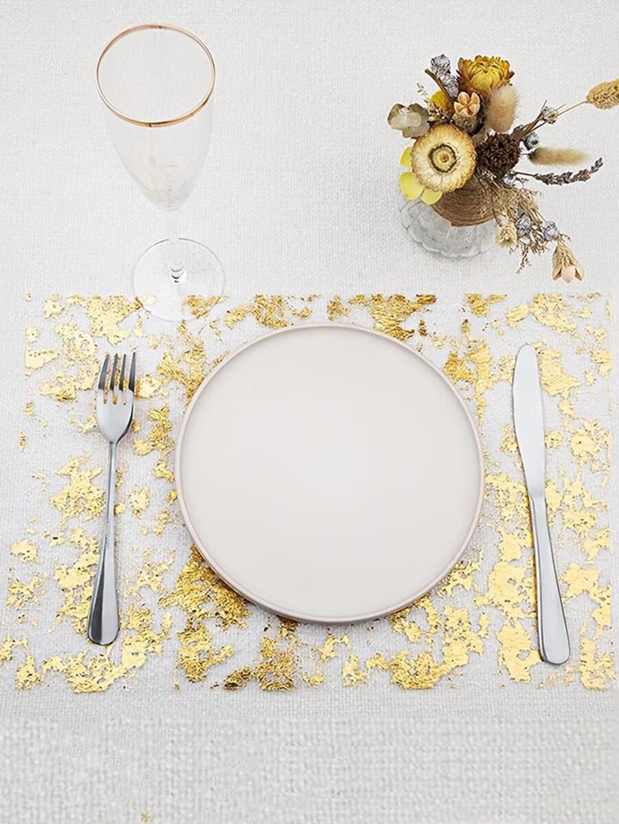 1/3/5pcs Gold Table Runner Rolls, Gold Foil Mesh Table Runner ...